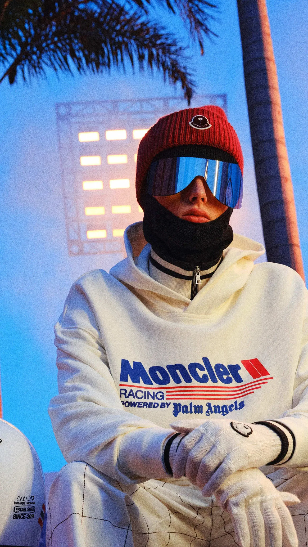 Moncler joins Palm Angels for a retro racing collection - fashionotography